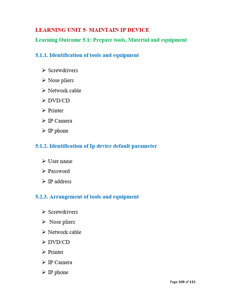 Learning Unit 5 - Maintain Ip Device | PDF