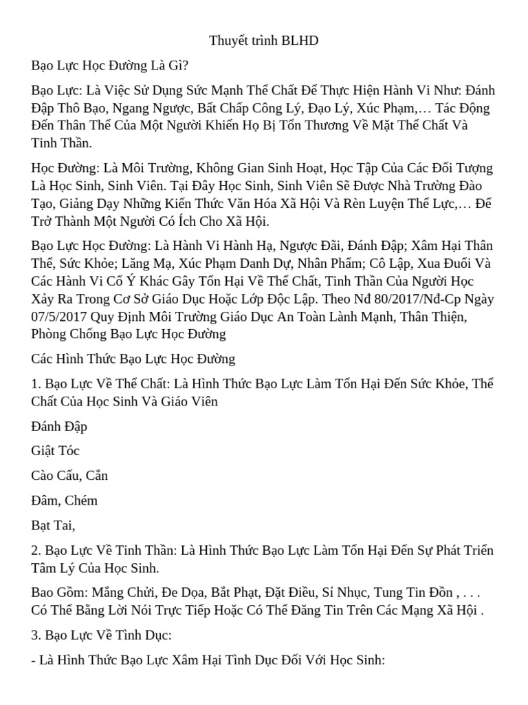 Bài Thuyết Trình BLHD | PDF