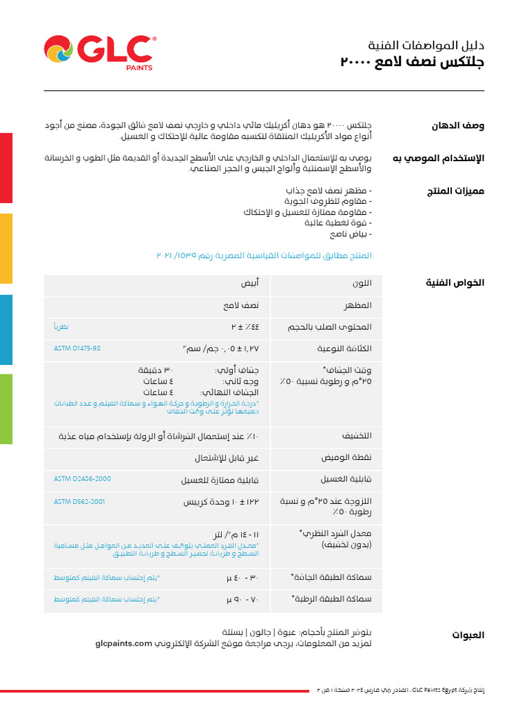 ًايرظن ASTM D1475-98: ٢ نم ١ ةحفص ٢0٢4 سراـم يف رداصلا ، GLC Paints ...