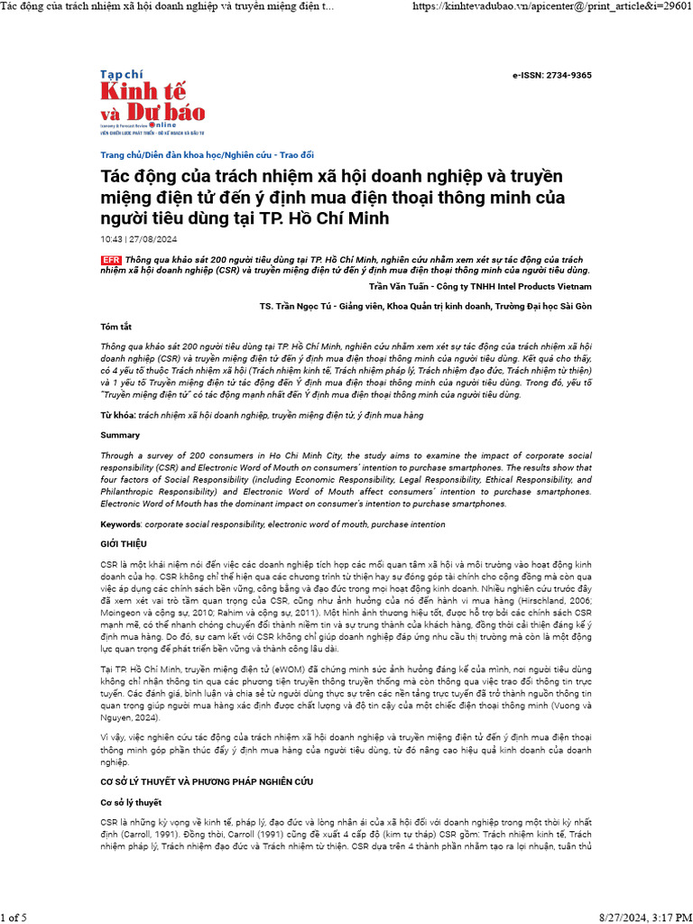 Tác NGC A Trách Nhi M Xã H I Doanh Nghi P Và Truy N Mi NG I NT Ný NH Mua I N Tho I Thông Minh C ...