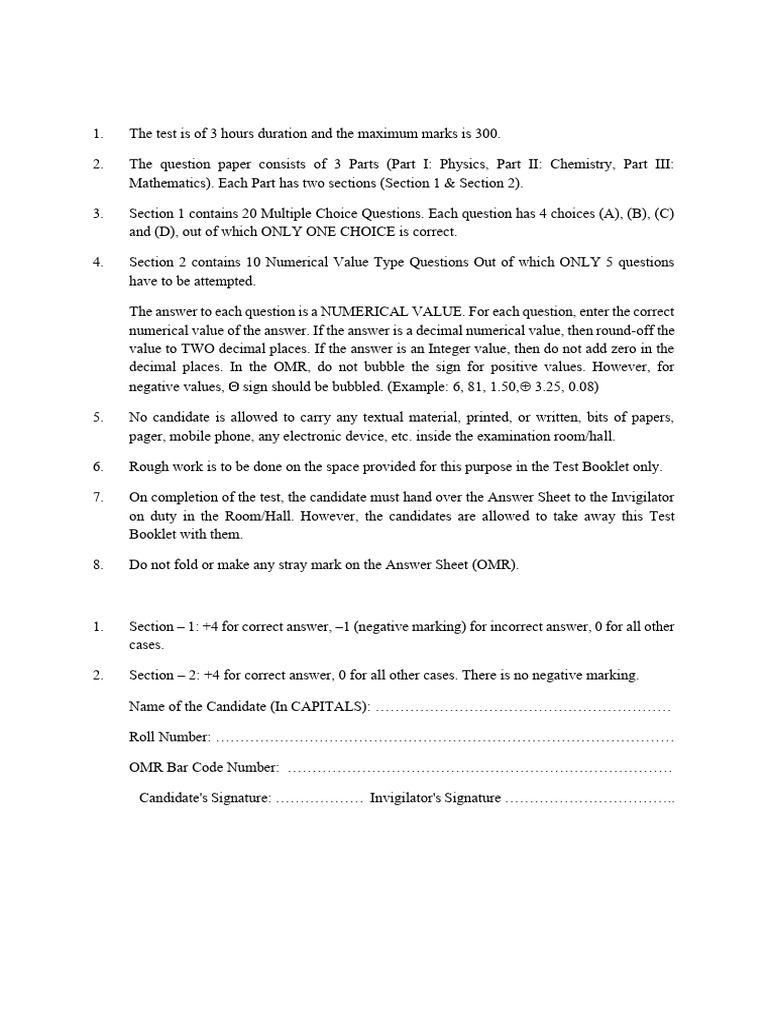 JEE Main Sample Paper 2 | PDF | Rotation