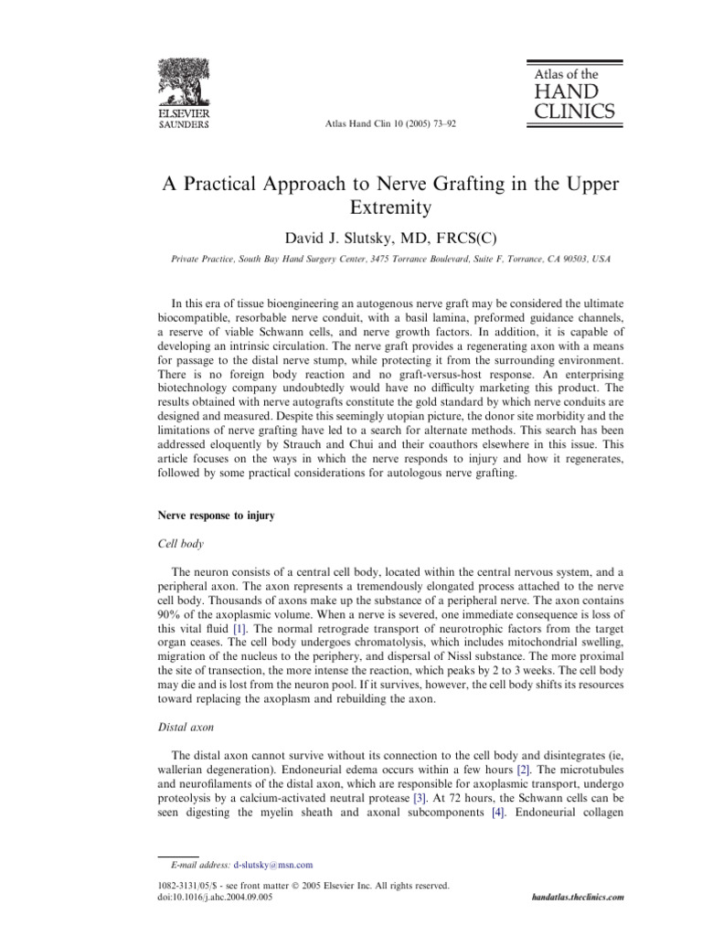 Atlas Nerve Graft | PDF | Human Leg | Arm