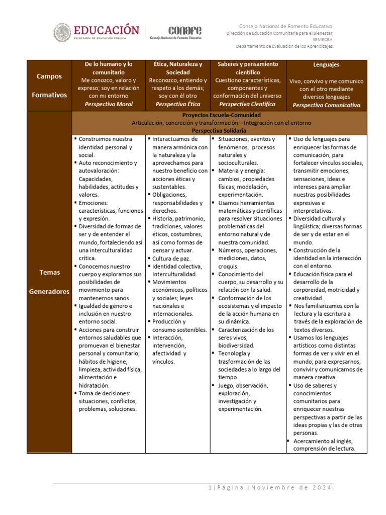 Temas Generadores - 2024 | PDF | Pensamiento | Sociedad