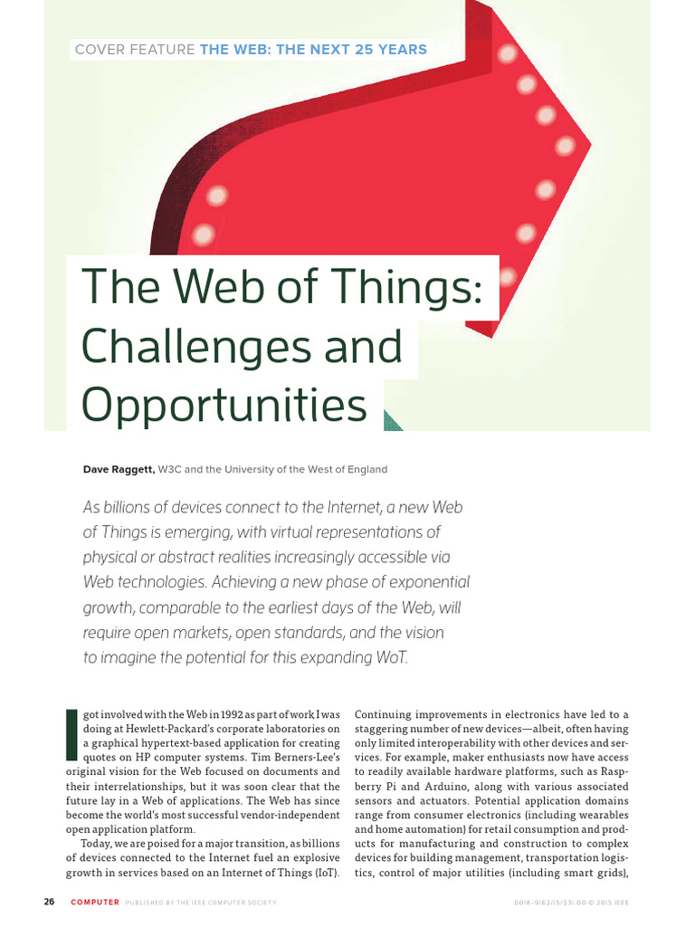The Web of Things: Future Challenges | PDF | Internet Of Things | World ...