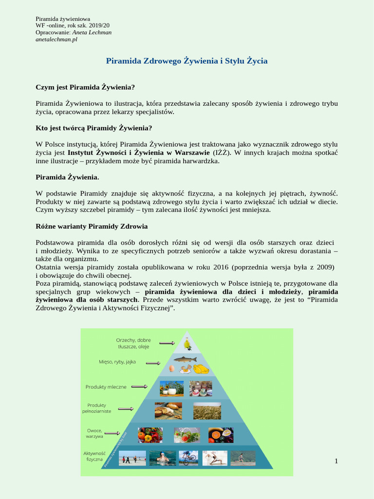Piramida Zywieniowa | PDF