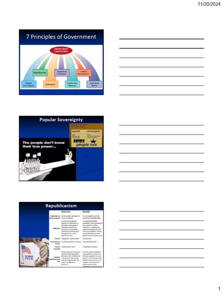 7 Principles of Government Notes Guide 2024 Update | PDF