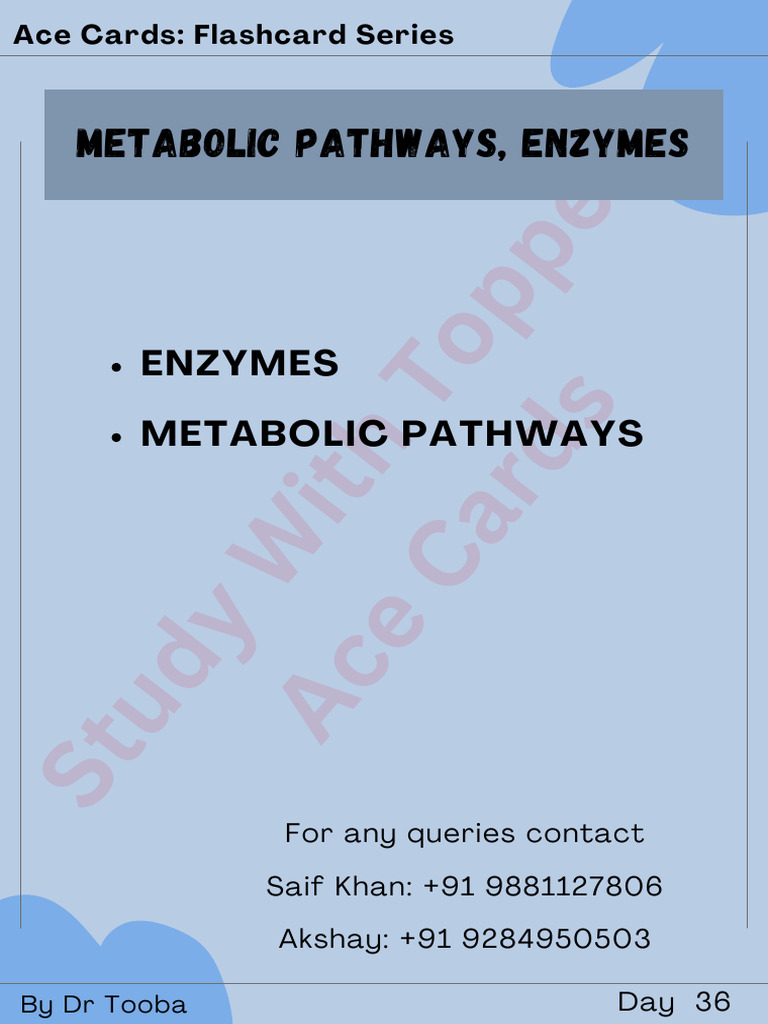 Ace Cards - Biochemistry - Metabolic Pathways & Enzymes | PDF