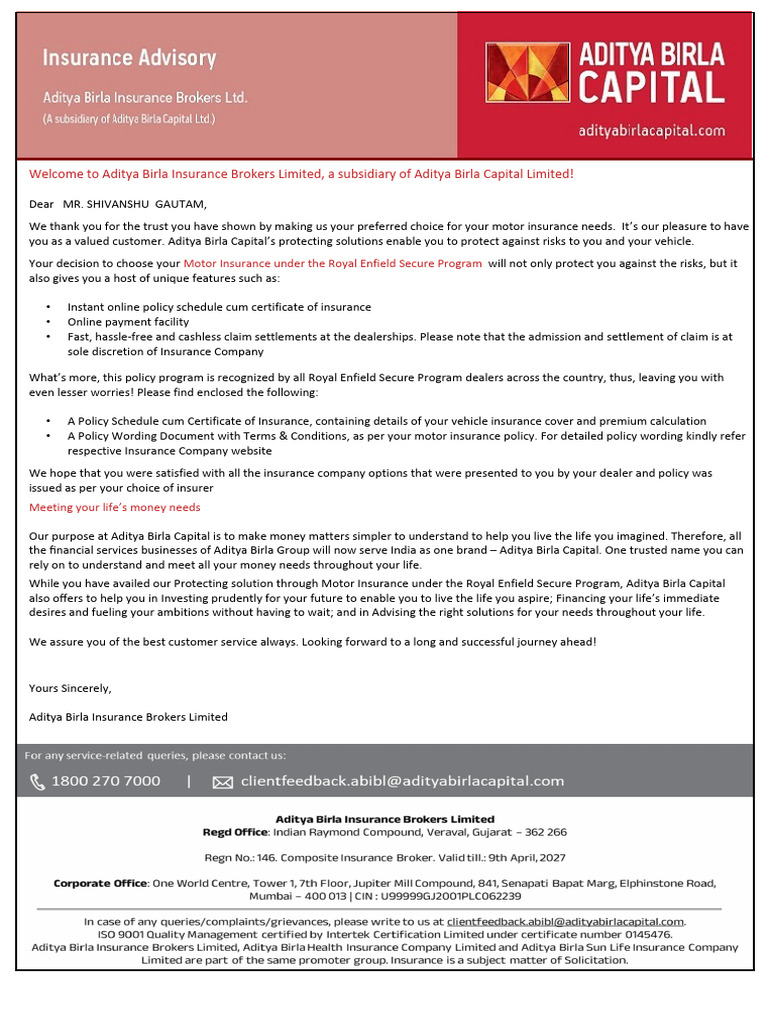 Policy Schedule | PDF | Insurance | Vehicle Insurance