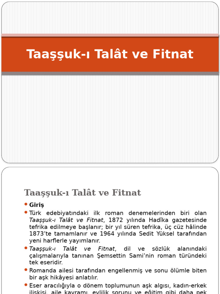 Hafta 3-Taaşşuk-I Talat Ve Fitnat | PDF