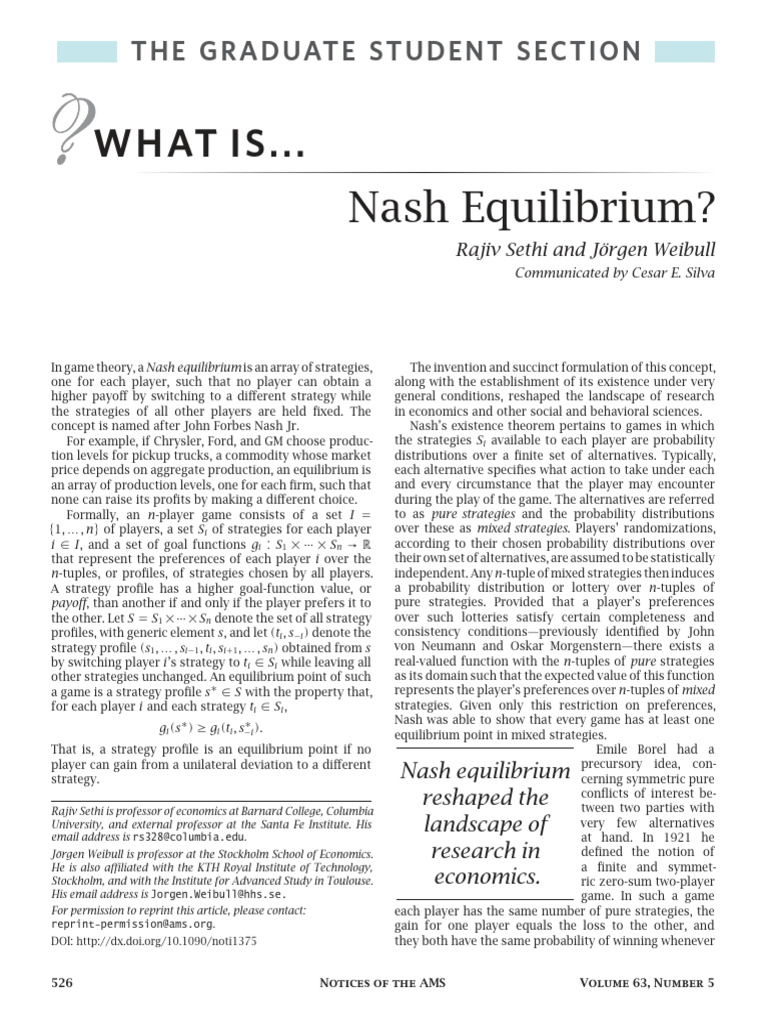 What Is Nash Equilibrium 1ynrge3zq0 | PDF | Game Theory | Function ...