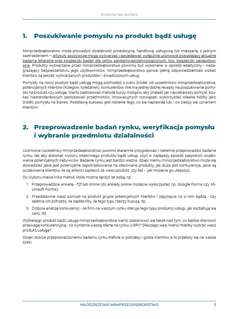 P1 Pomysl Na Biznes | PDF