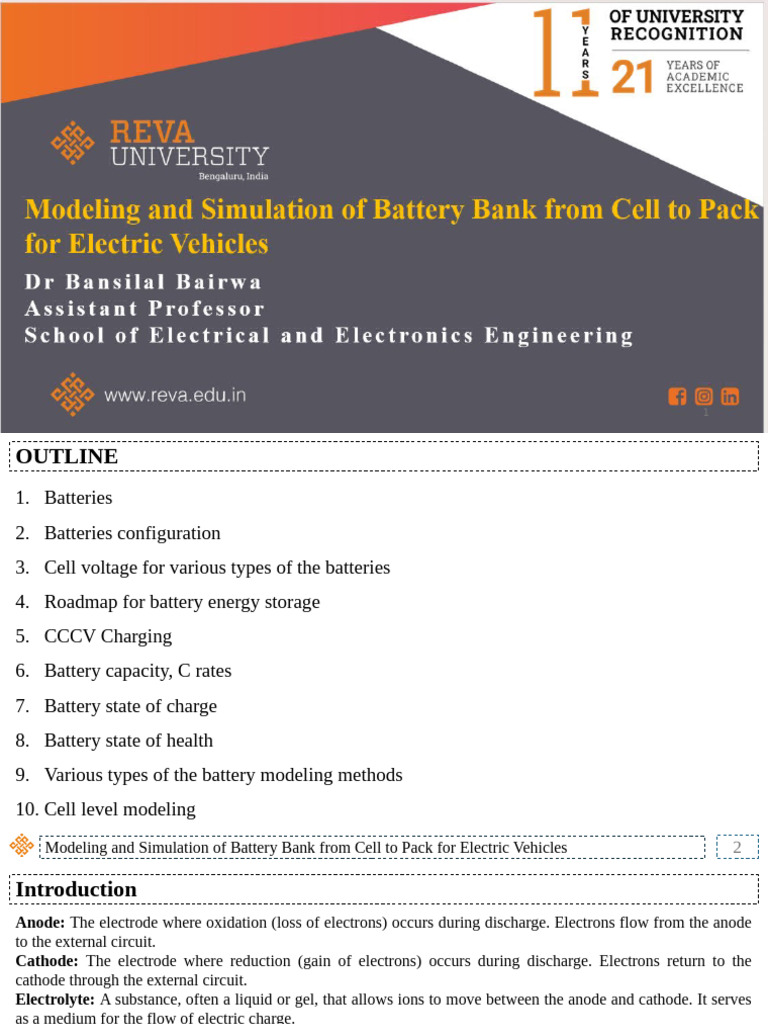 1b. Battery Basics and Equivalent Circuit Model | PDF | Battery Charger | Anode