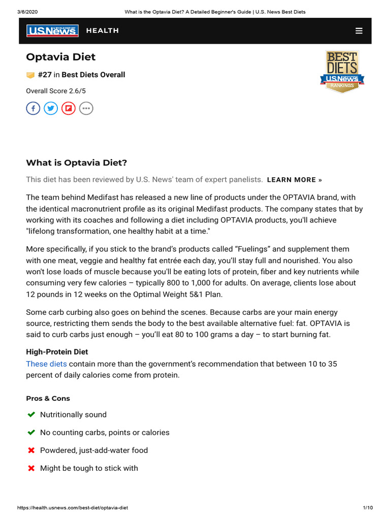 02 Optavia Diet | PDF | Dieting | Weight Loss