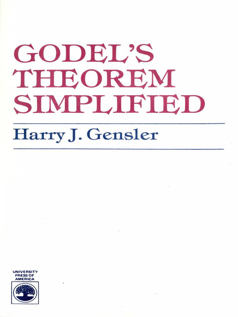 (Gödel's Theorem, Goedel's Theorem) Harry J. Gensler - Godel's Theorem ...