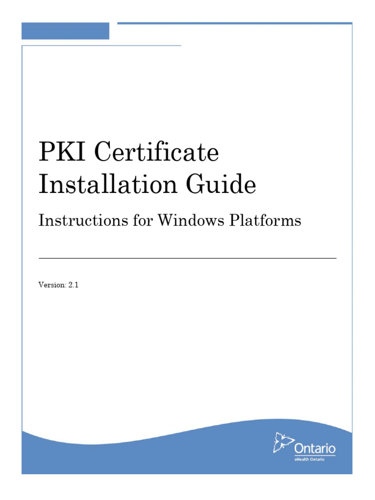 Pki Cert Installation Guide | PDF | Public Key Certificate | Key ...