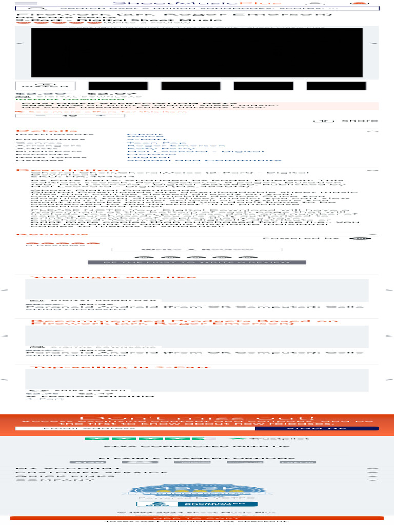 Firework (Arr. Roger Emerson) by Katy Perry - 2-Part - Digital Sheet ...