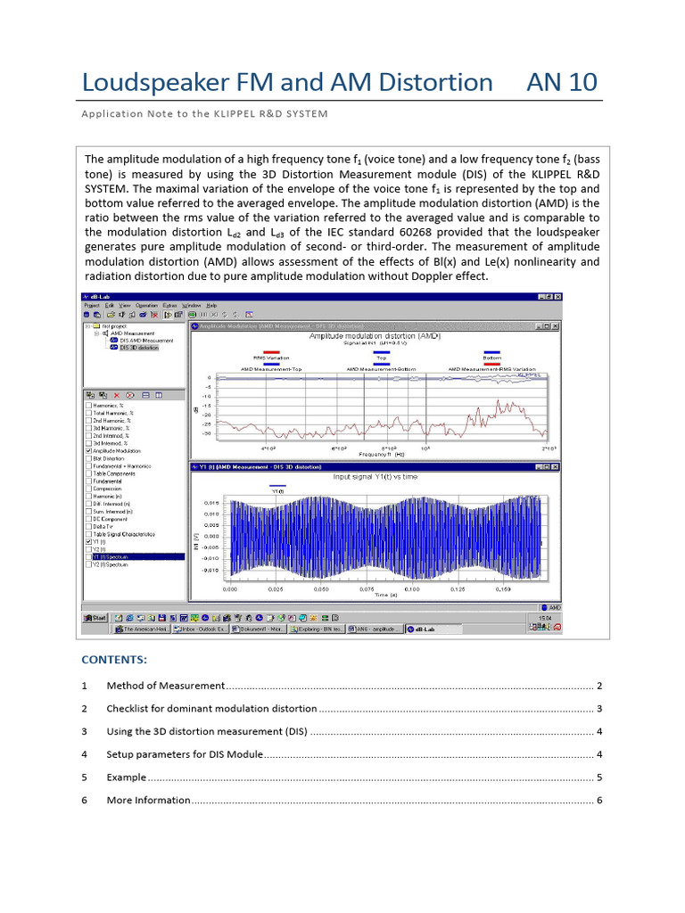 AN 10 Loudspeaker FM and AM Distortion | PDF | Frequency Modulation ...