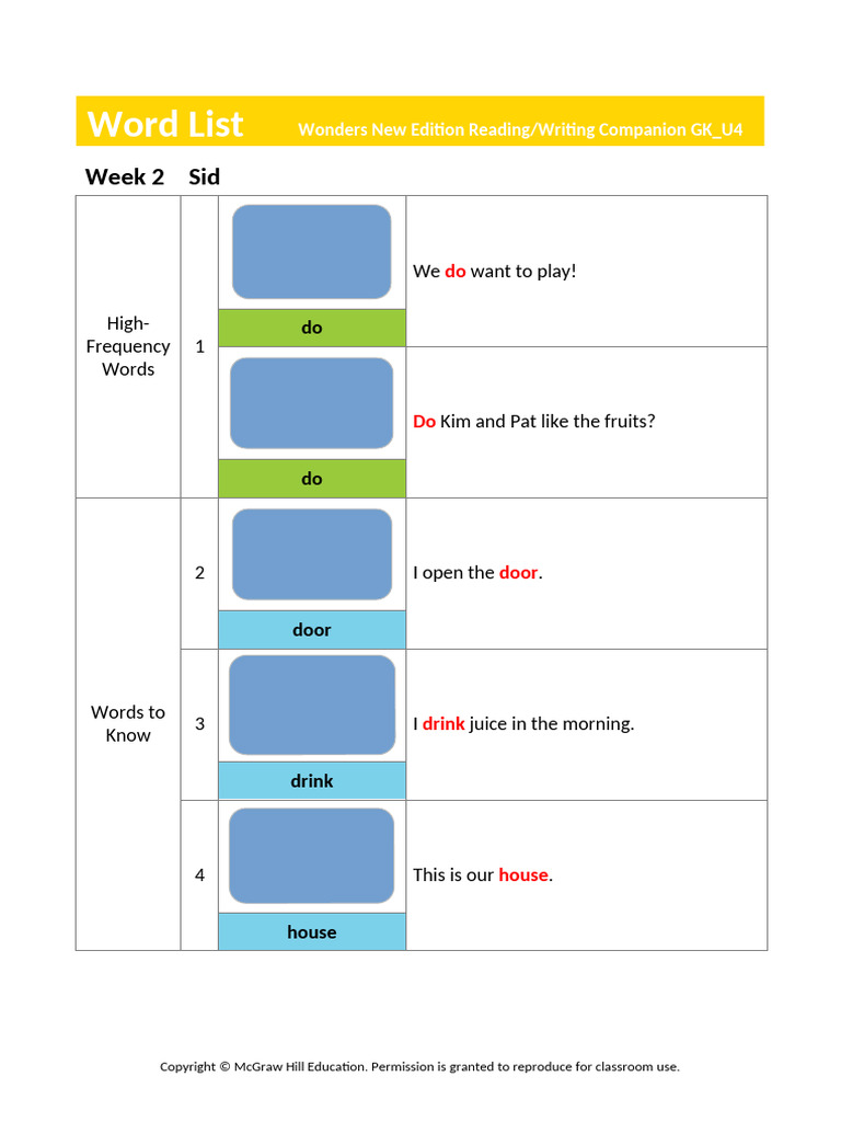 Unit 4 Week 2 Word List (English) | PDF