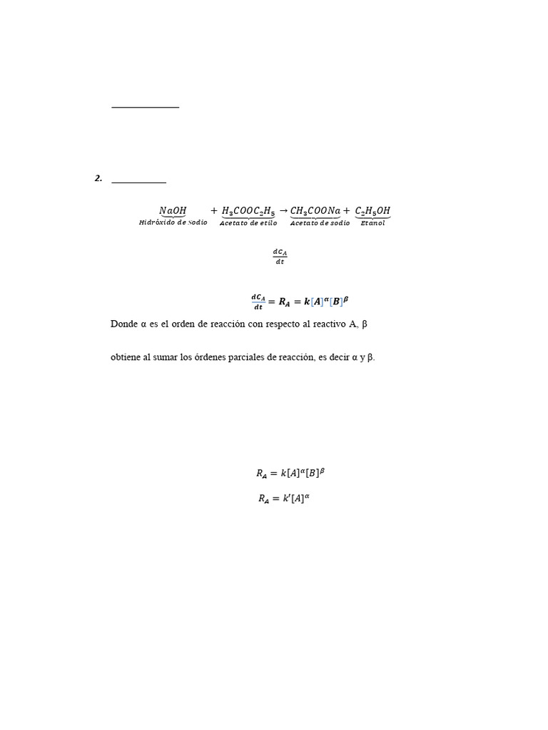 Práctica 4 - Reactor PFTR | PDF | Reactor Quimico | Cinética química