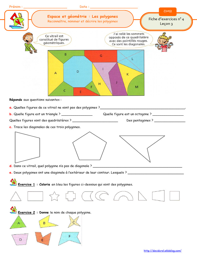Exercices sur les polygones CM2 | PDF