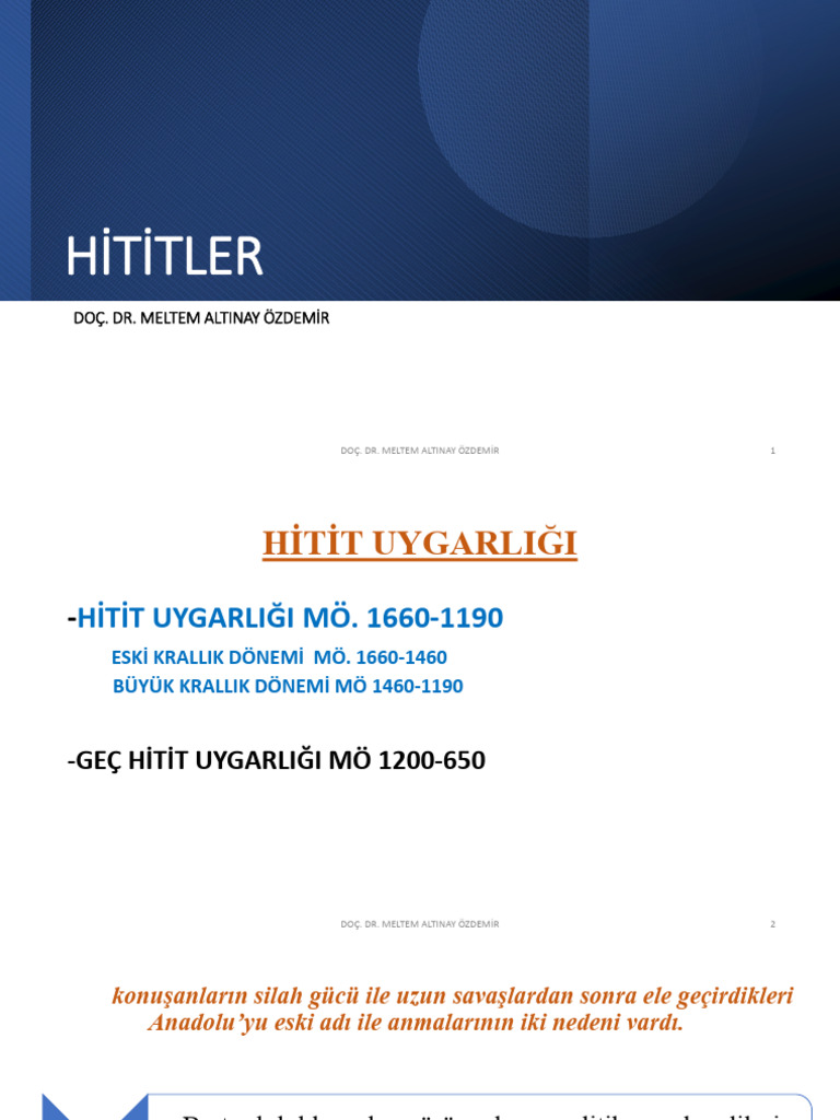 Hafta 6 Hititler | PDF