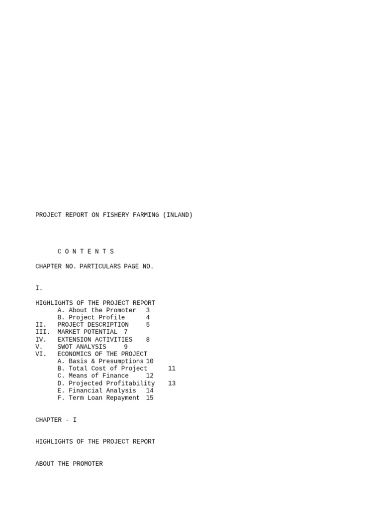 Inland Fishery Farming Project Report | PDF | Soil | Pond