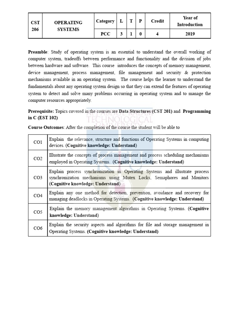 CST206 - Ktu Qbank | PDF | Process (Computing) | Scheduling (Computing)
