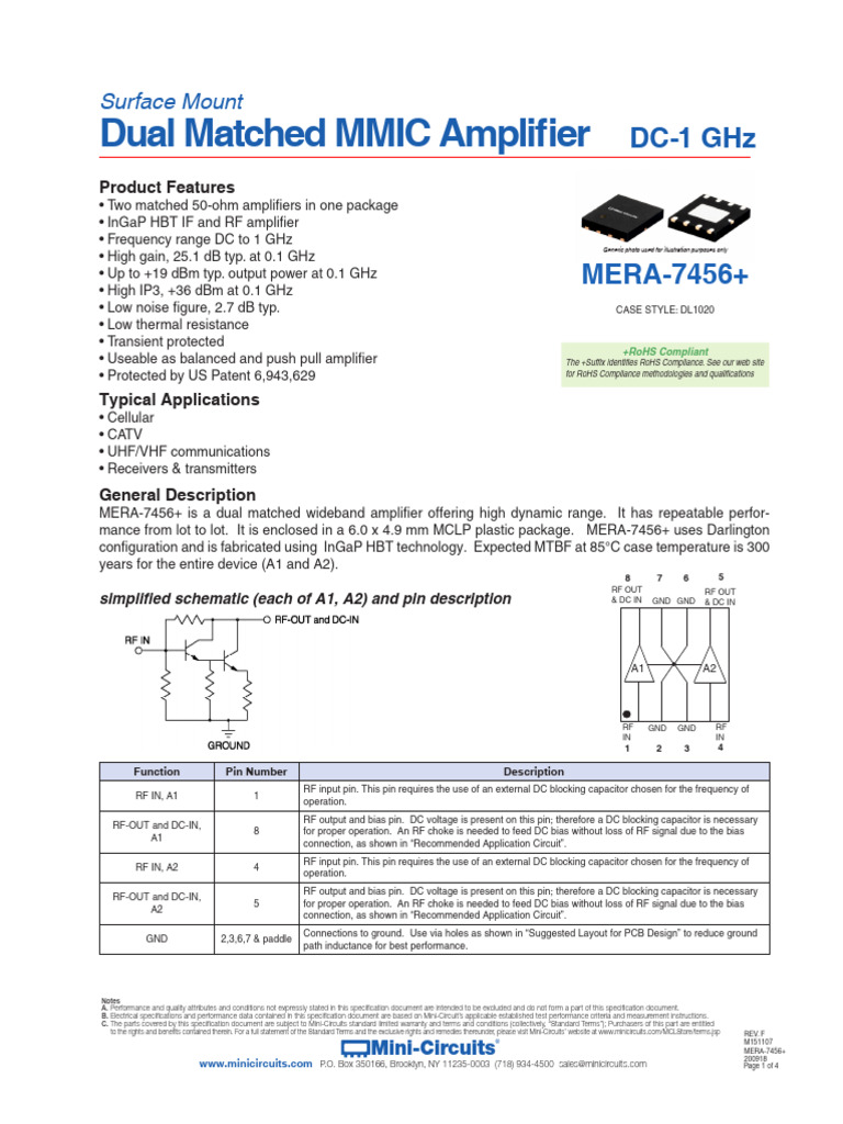 MERA-7456 | PDF | Amplifier | Decibel
