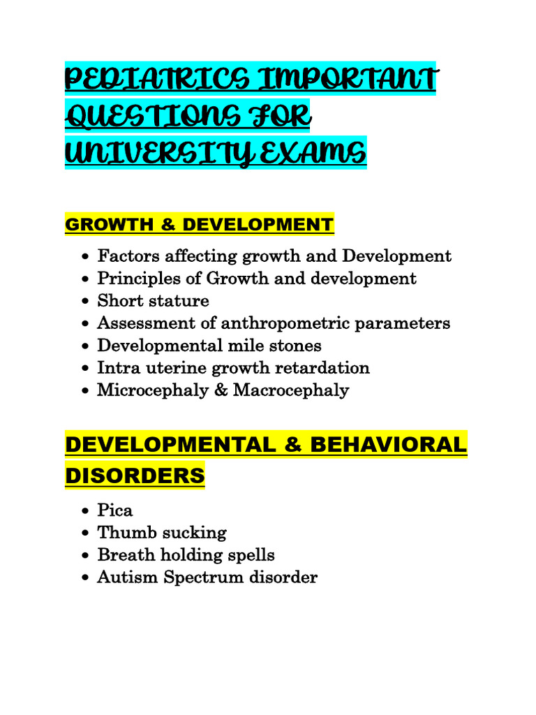 Pediatrics Imp Questions at - Medmagic | PDF | Breastfeeding ...