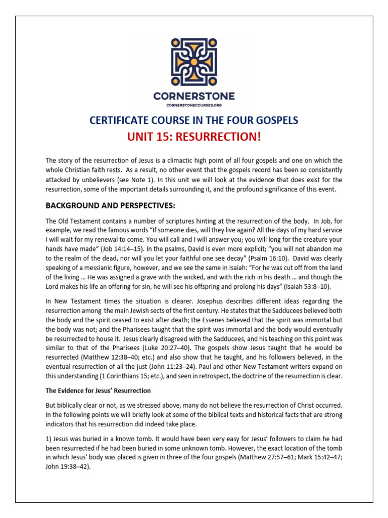 FG Unit 15 Resurrection | PDF | Resurrection Of Jesus | Jesus