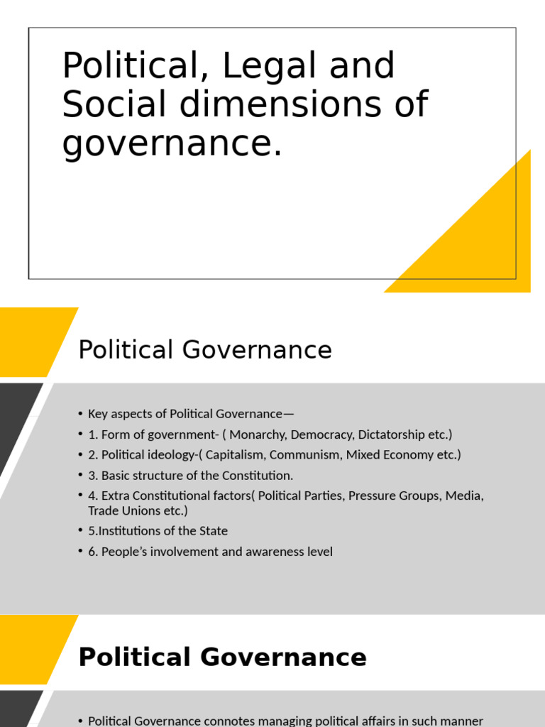 Political, Legal, Social Governance | PDF | Governance | Economics