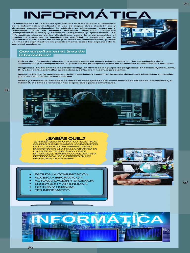 Infografía Informática y Tecnología Informativa Ilustrada Verde y Gris ...