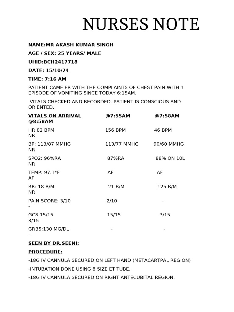Nurses Note Estha | PDF