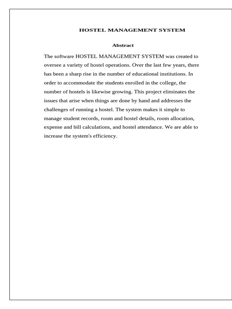 Hostel Management System Nani Front | PDF | Information Technology Management | Computing