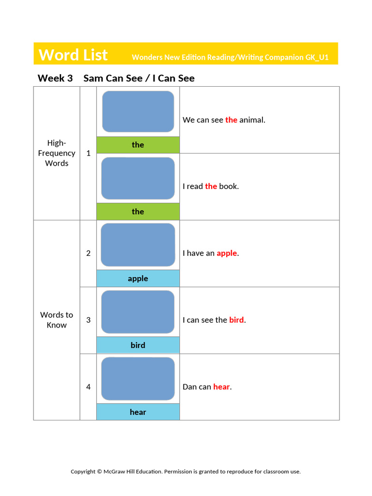 Unit 1 Week 3 Word List (English) | PDF