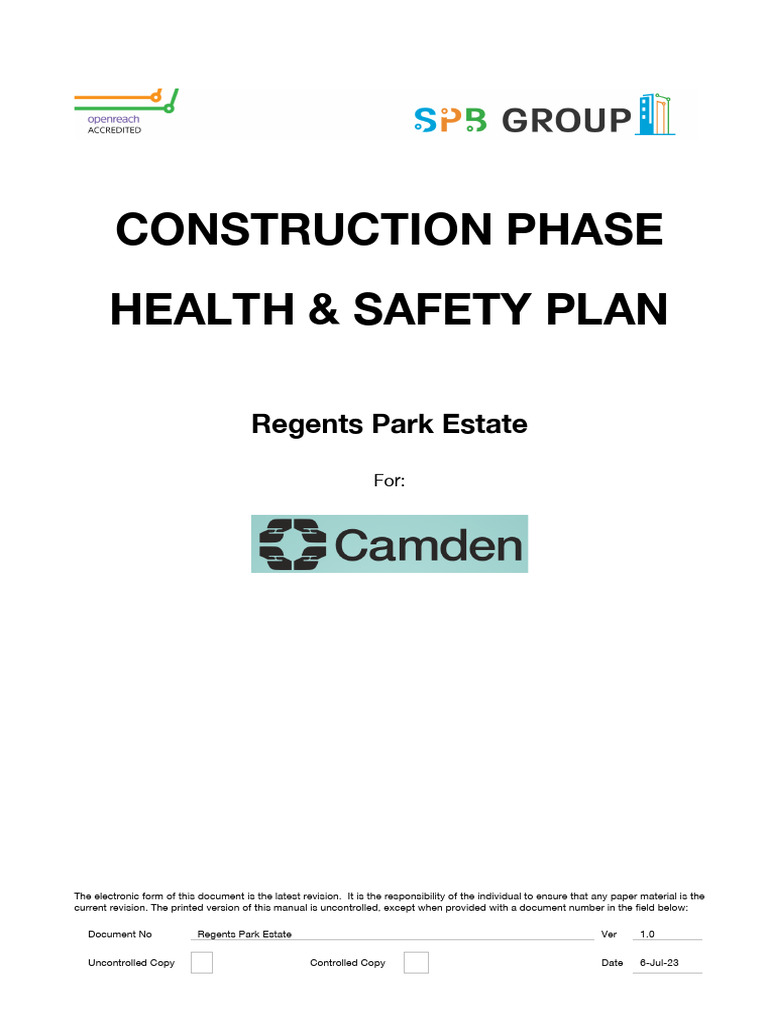 Construction Phase Plan | PDF | Occupational Safety And Health | First Aid