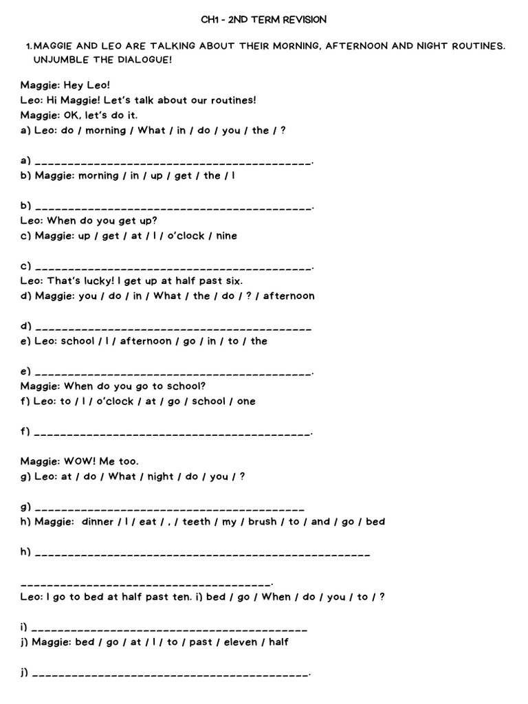 ch1 2nd Term Revision Practice | PDF