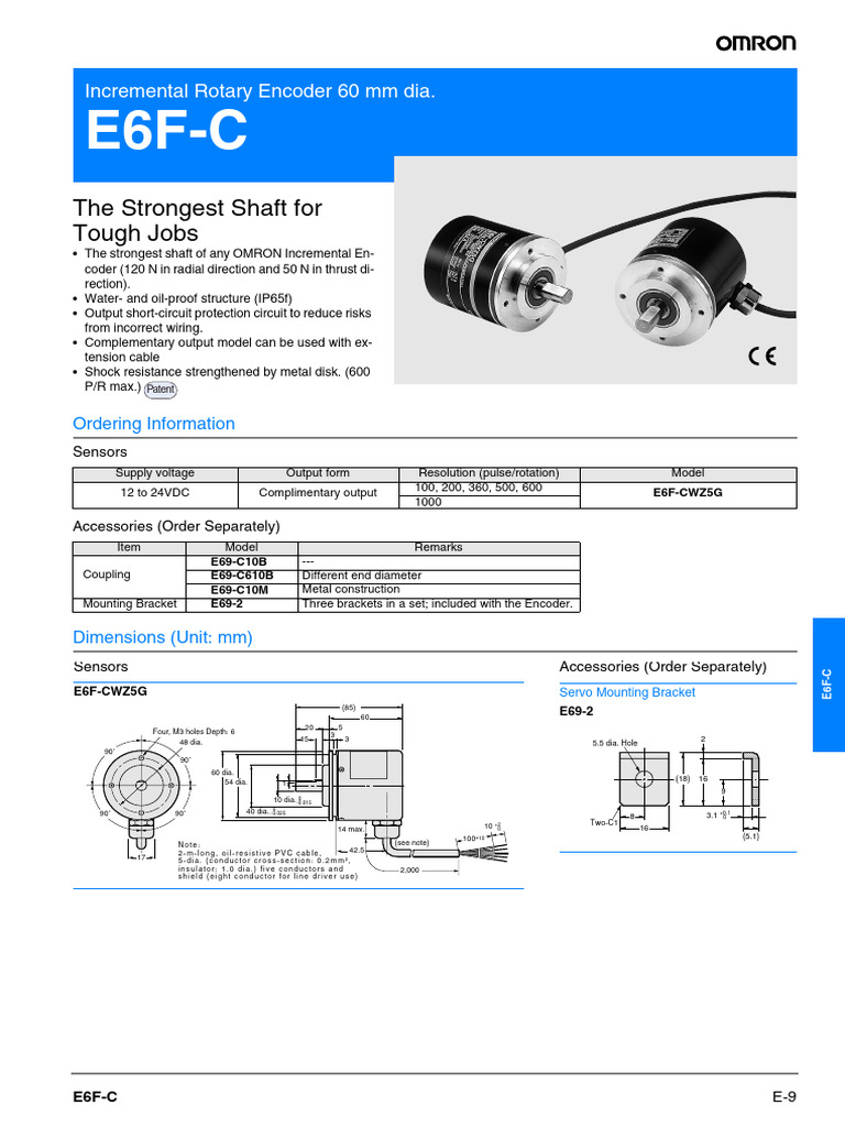 E284 E6f-C Incremental Rotary Encoder Datasheet en | PDF | Electrical ...
