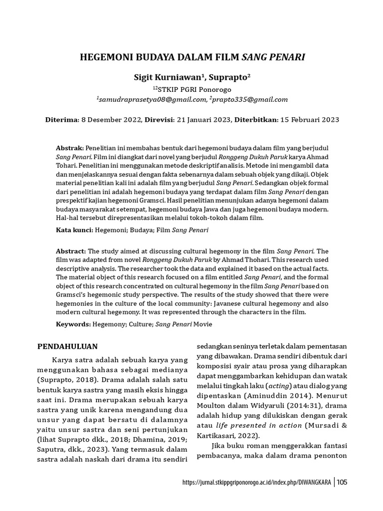 Hegemoni Budaya Dalam Film Sang Penari | PDF