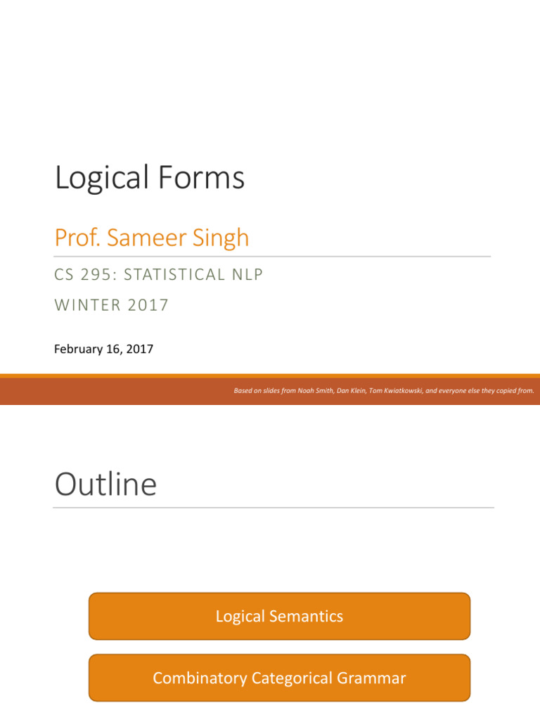Lecture 0216 Logical Forms | PDF | Grammar | Syntax