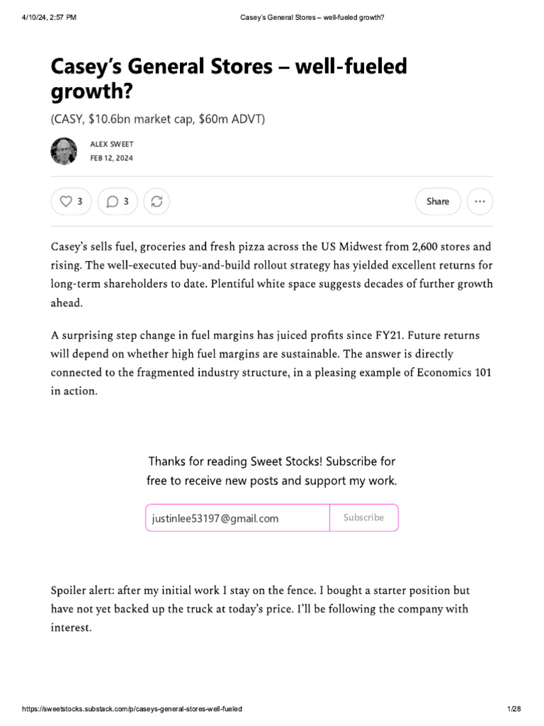 Casey's General Stores - Well-Fueled Growth | PDF