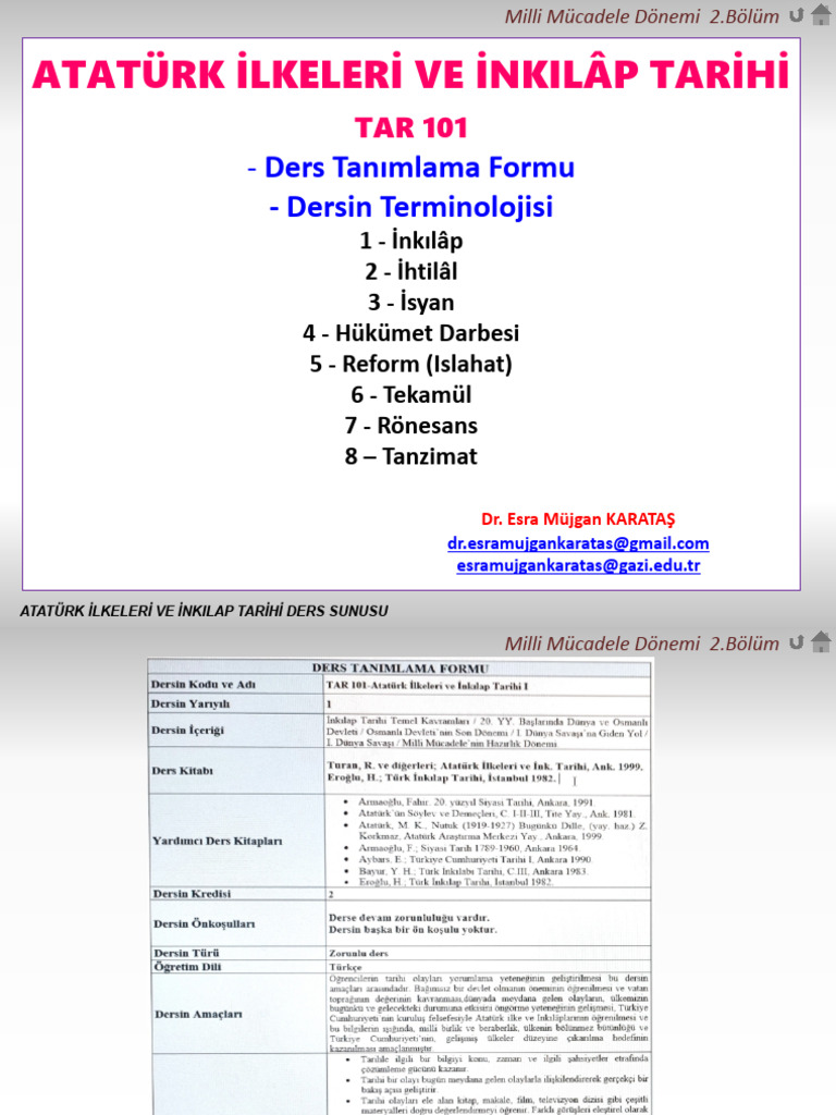 1 HAFTA - Ders Tanimlama Formu Tanitimi - Dersin Terminolojisi | PDF