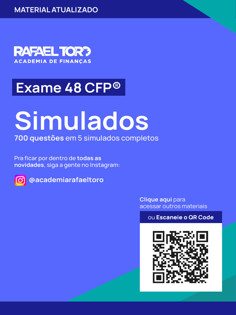 TORO Simulados CFP Exame 48 1 | PDF | Juros | Crédito