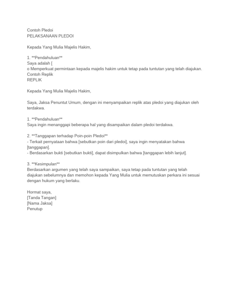 Contoh Pledoi | PDF