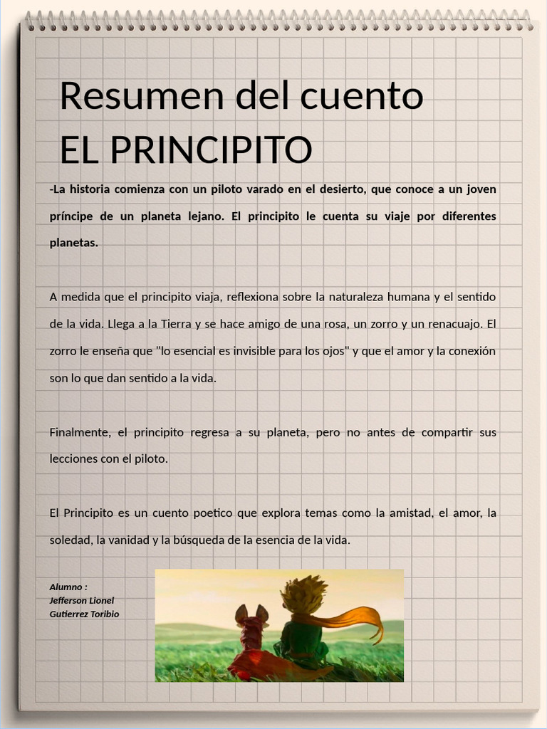Resumen del cuento El Principito | PDF