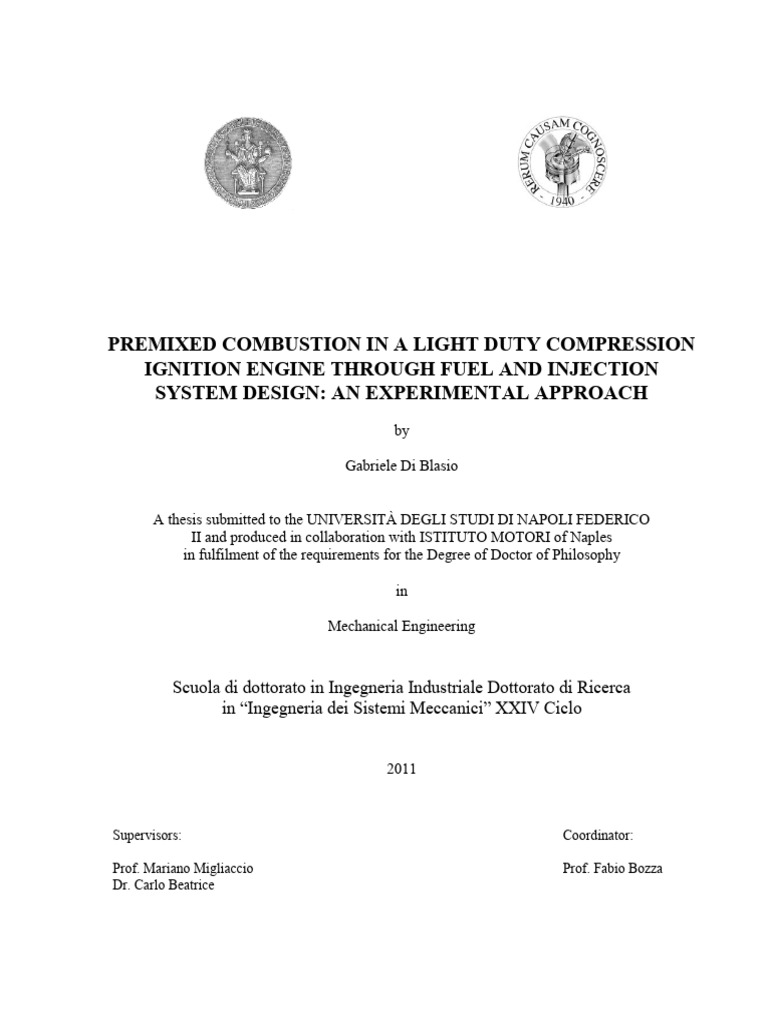 2 Premixed Combustion in A Light Duty Compression Ignition Engine ...