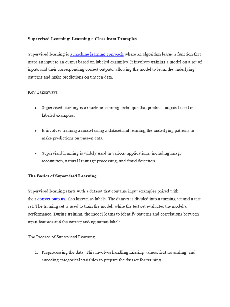 Supervised Learning Explained: Key Concepts | PDF | Support Vector Machine | Statistical ...