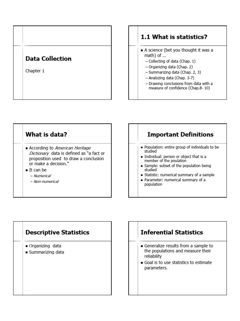 Understanding Data Collection and Statistics | PDF | Sampling ...