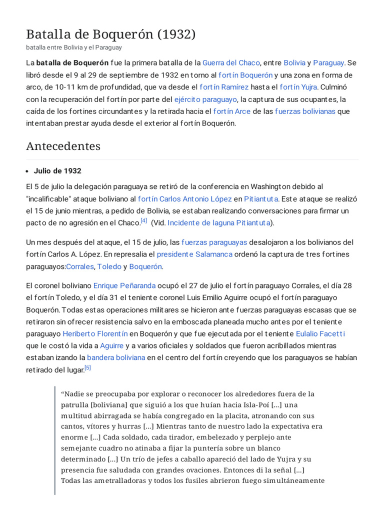Batalla de Boquerón (1932) - Wikipedia La Enciclopedia Libre | PDF ...