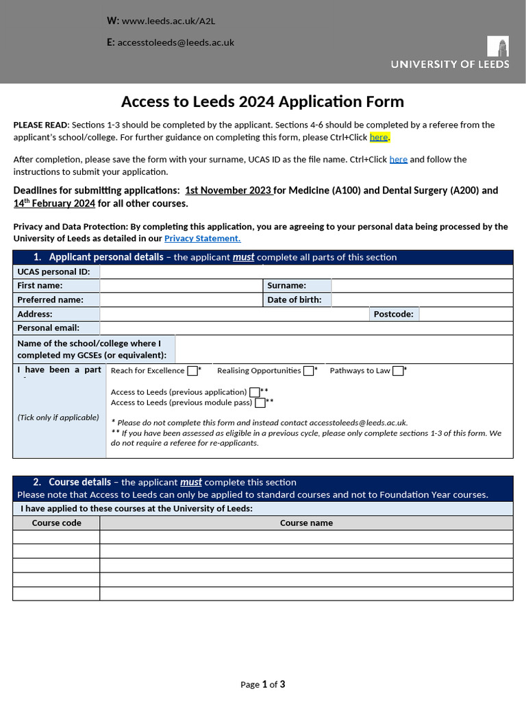 A2L Application Form 2024 | PDF